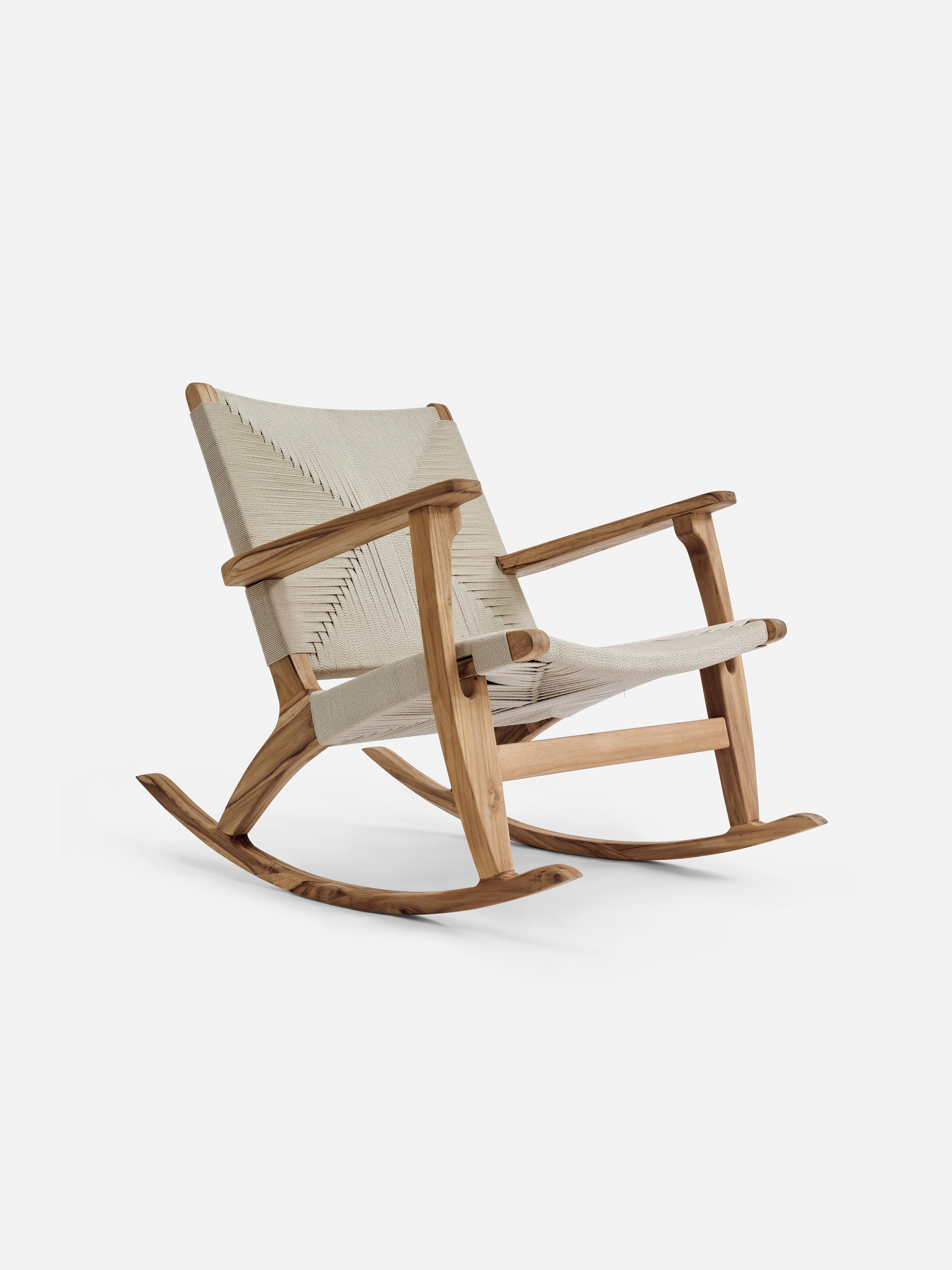 Masaya Rocking Chair Woven Naturaline Cross Braided Cord | Forever ...